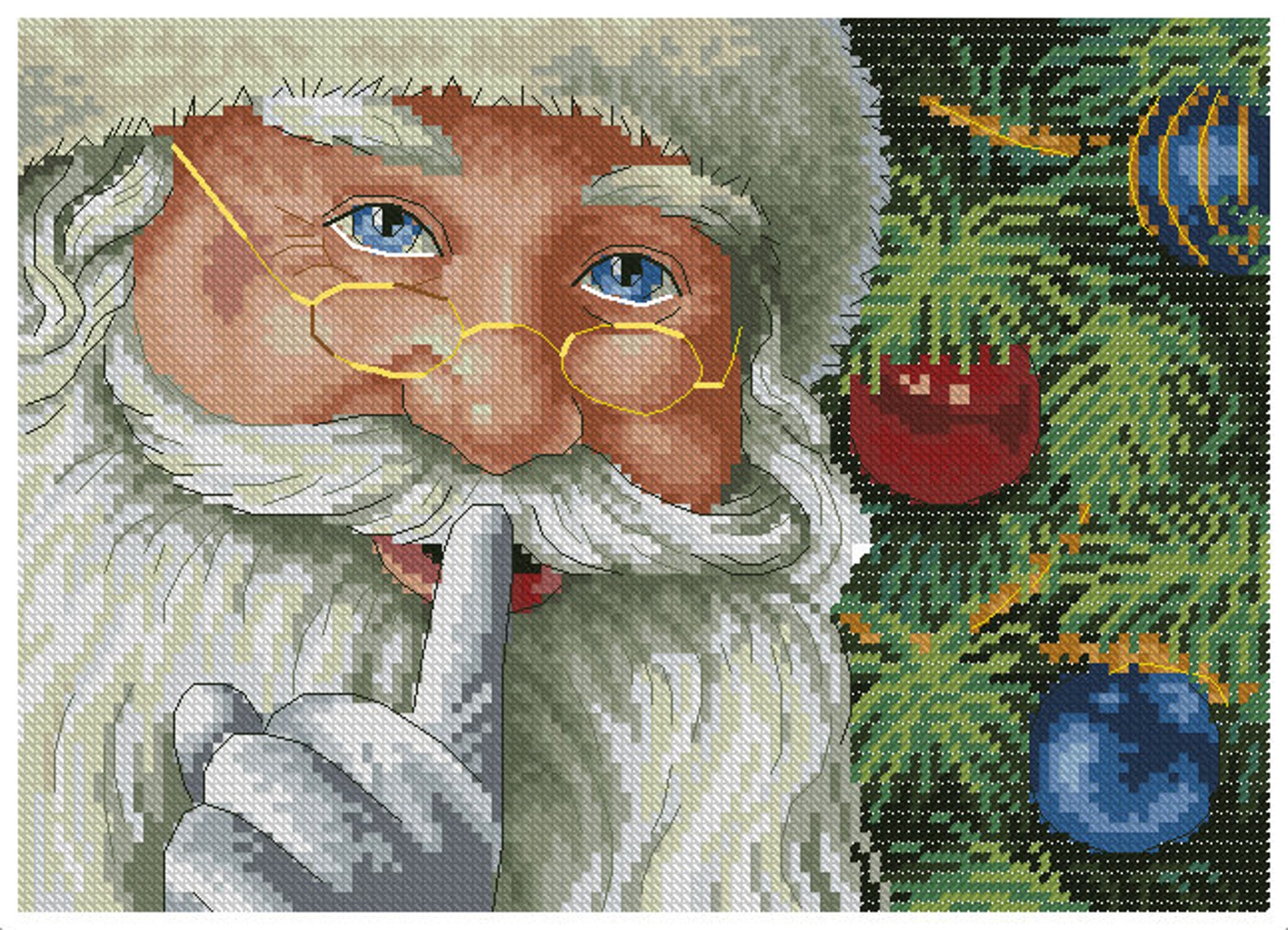 Christmas Santa Cross Stitch Pattern Colorful Art DIY X-stitch - Etsy