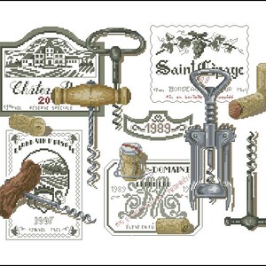 Kitchen Sampler Cross Stitch Pattern Wine Sampler Colorful Art DIY X ...