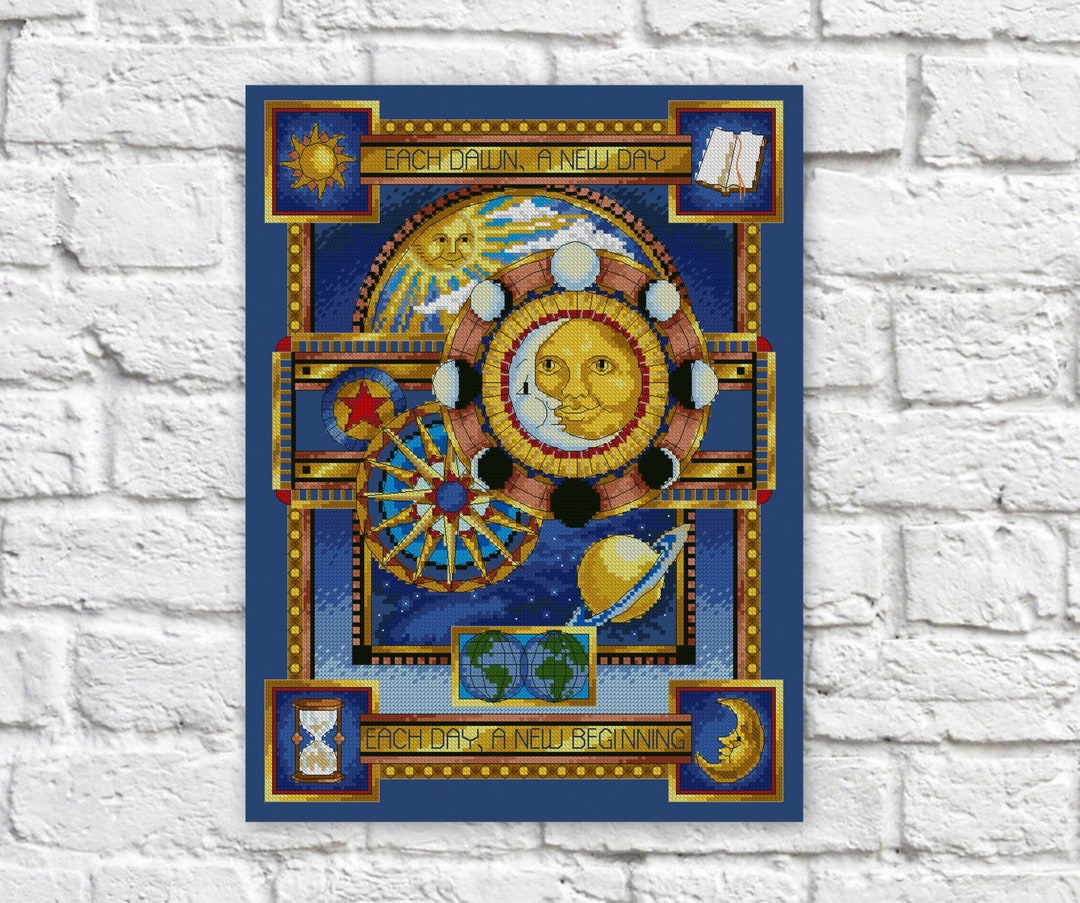 Astronomy Cross Stitch Pattern Galaxy Colorful Art DIY X-stitch ...