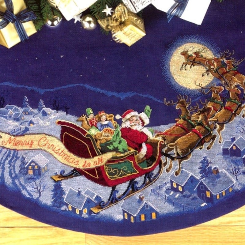 Tree Skirt Crewel - Etsy