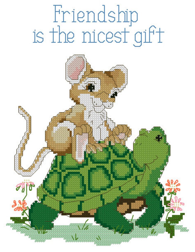 Turtle Cross Stitch Pattern Colorful Art DIY X-stitch Chart | Etsy