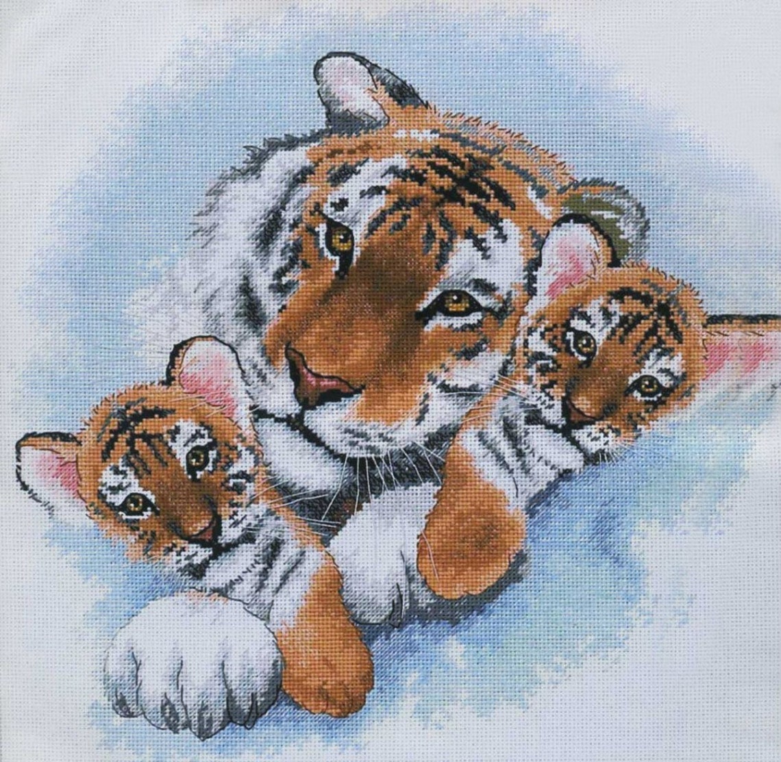 Tiger Cross Stitch Pattern Colorful Art DIY X-stitch Chart | Etsy