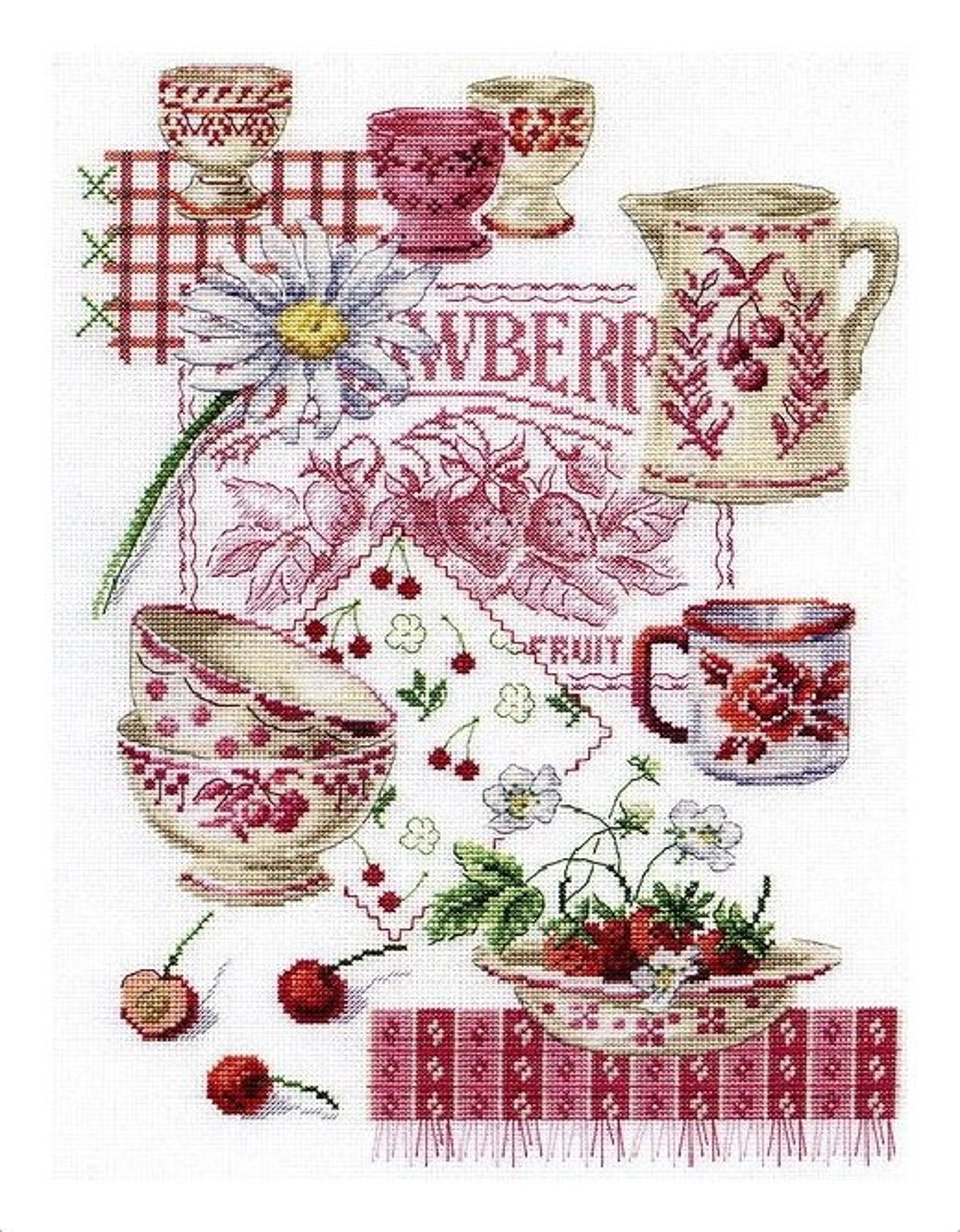 Kitchen Cross Stitch Pattern Colorful Art DIY X-stitch Chart ...