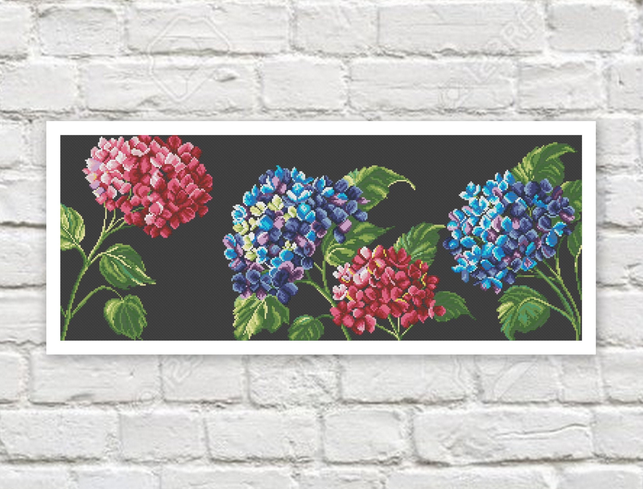 Hydrangea Flowers Cross Stitch Pattern Floral Digital Instant Download ...