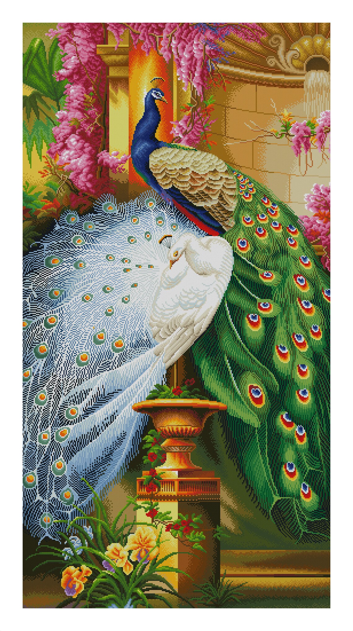 Peacocks Cross Stitch Pattern Birds Cross Stitch Counted PDF | Etsy