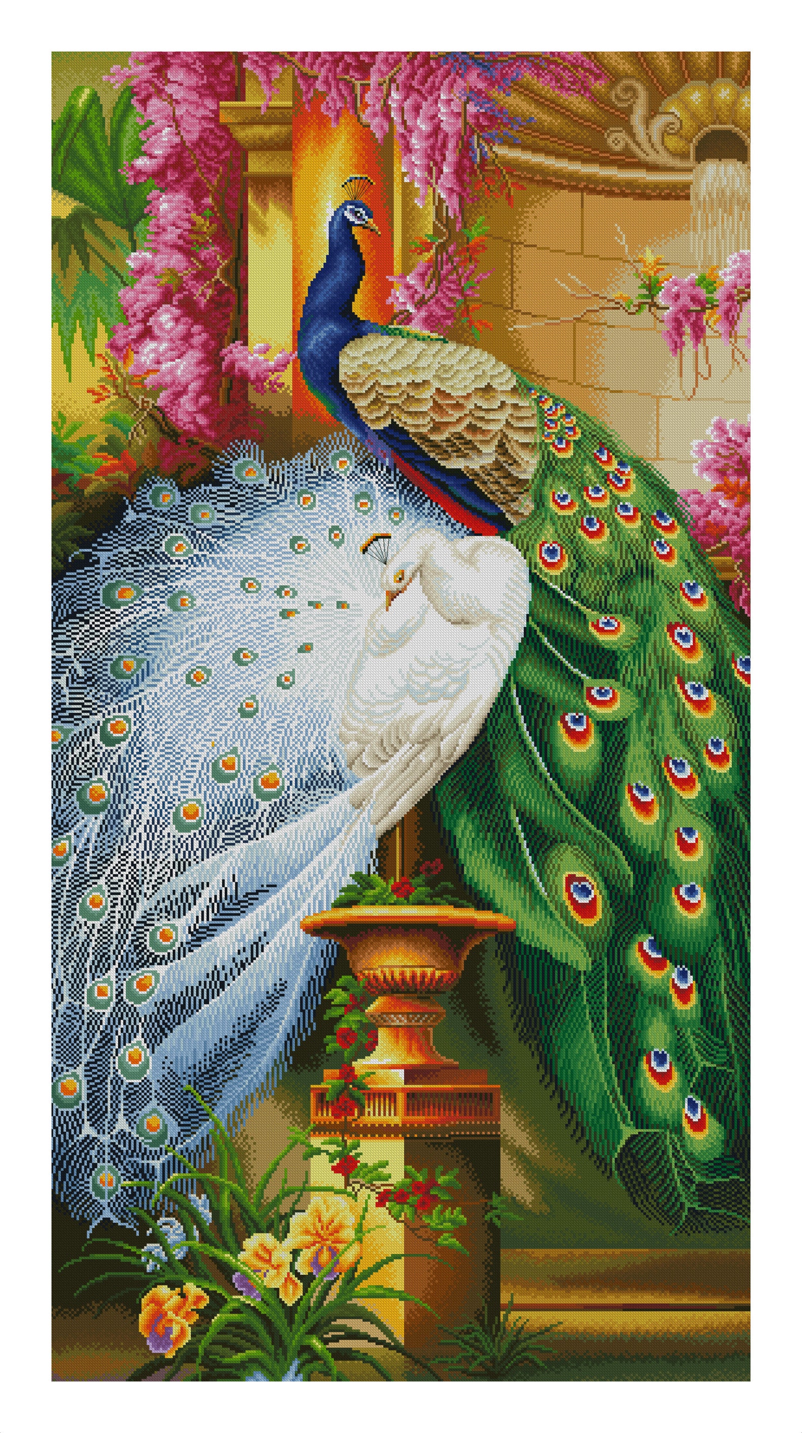 Peacocks Cross Stitch Pattern Birds Cross Stitch Counted PDF | Etsy