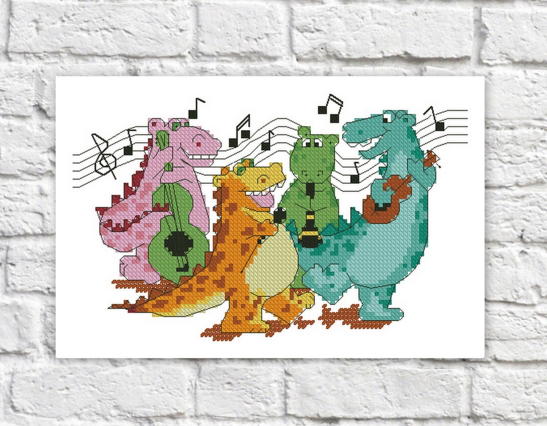 Rock Cross Stitch Pattern Music Colorful Art DIY X-stitch Chart ...