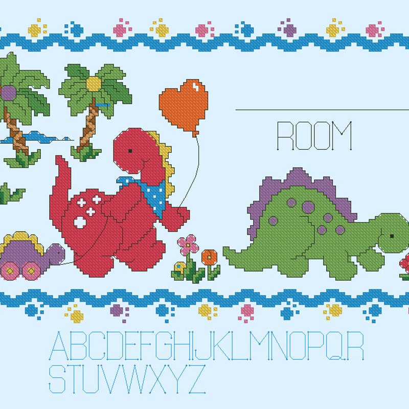 Dinosaur Cross Stitch - Etsy