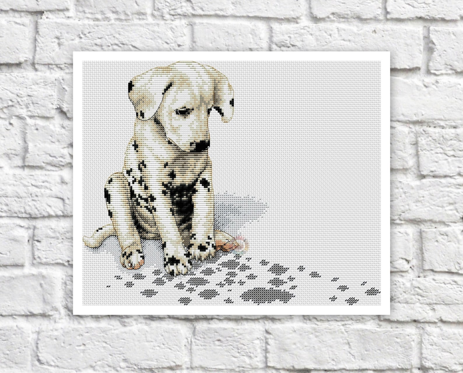 Dog Cross Stitch Pattern Puppy Colorful Art DIY X-stitch Chart ...
