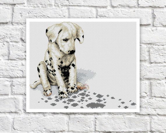 Dog Cross Stitch Pattern Puppy Colorful Art DIY X-stitch Chart - Etsy