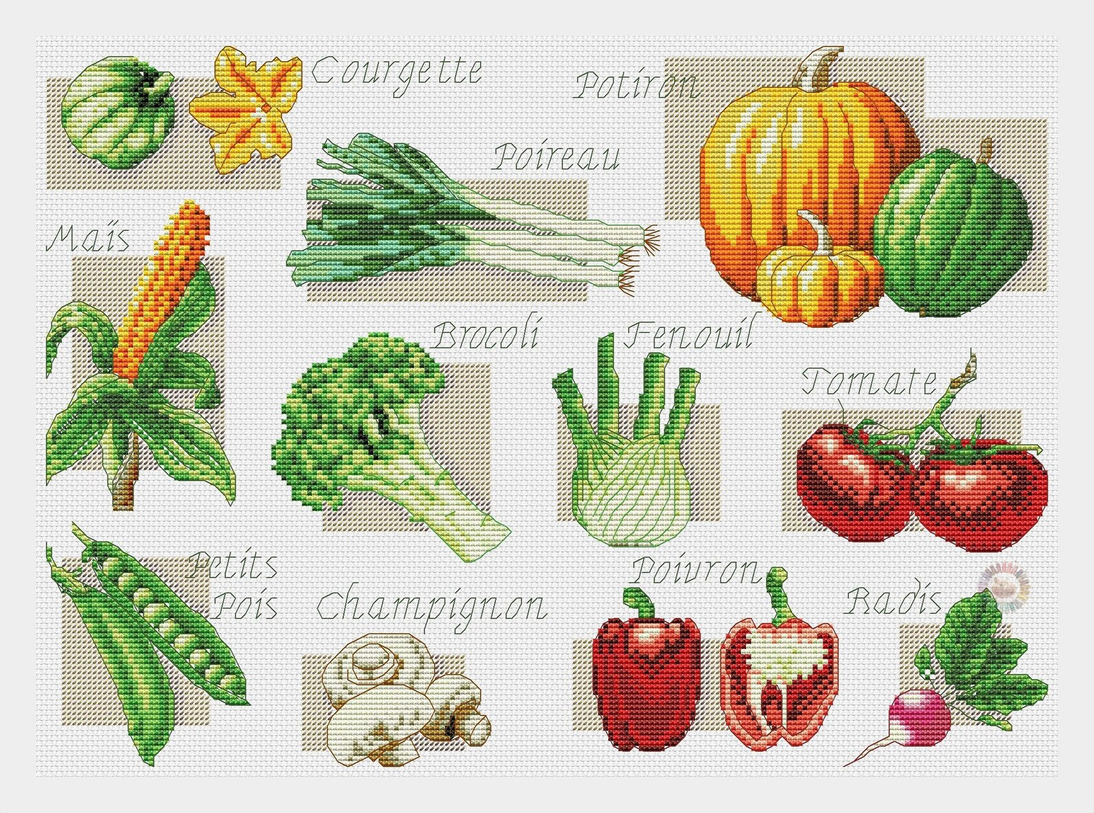 Kitchen Sampler Cross Stitch Pattern Colorful Art DIY X-stitch ...