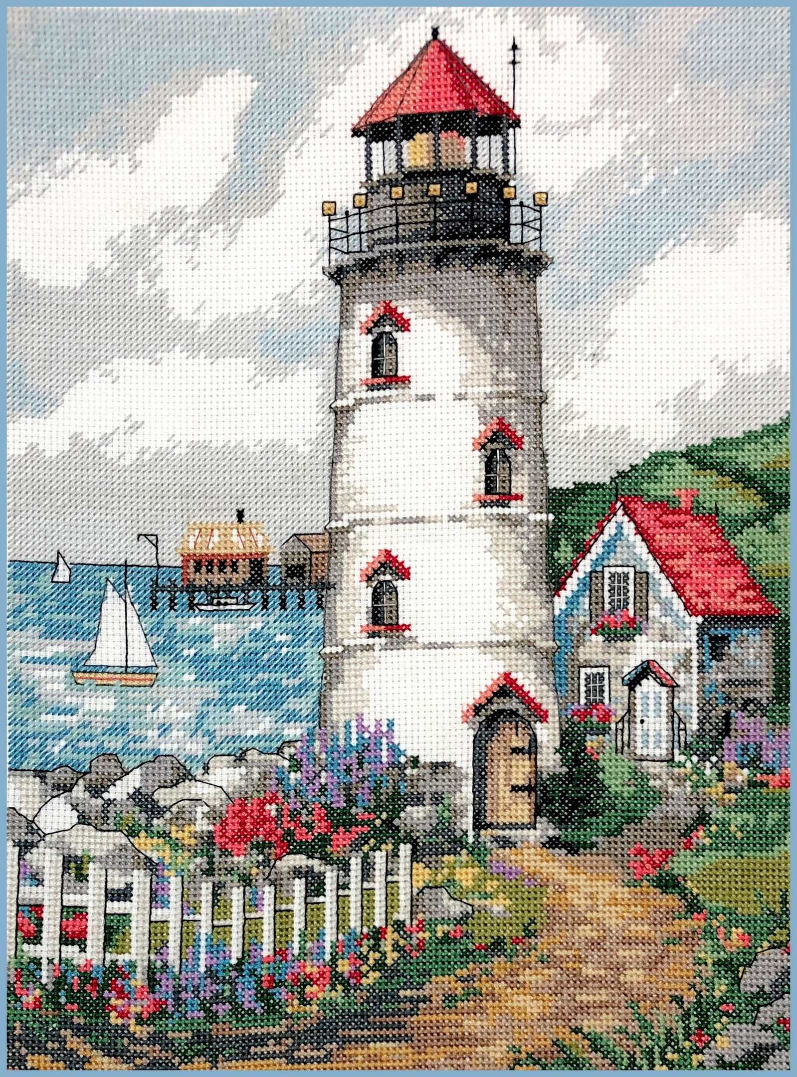 Lighthouse Cross Stitch Pattern Colorful Art DIY X-stitch | Etsy