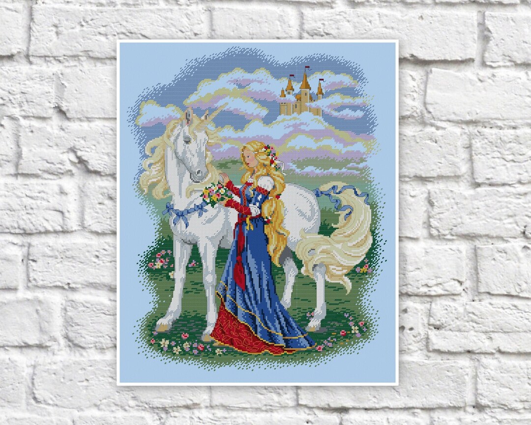 Princess Cross Stitch Pattern Colorful Art DIY X-stitch Chart ...