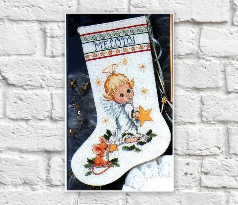 Christmas Stocking Cross Stitch Pattern Colorful Art DIY - Etsy