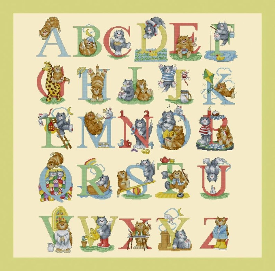 Letters Cross Stitch Pattern Alphabet Cross Stitch Monogram Alphabet ...