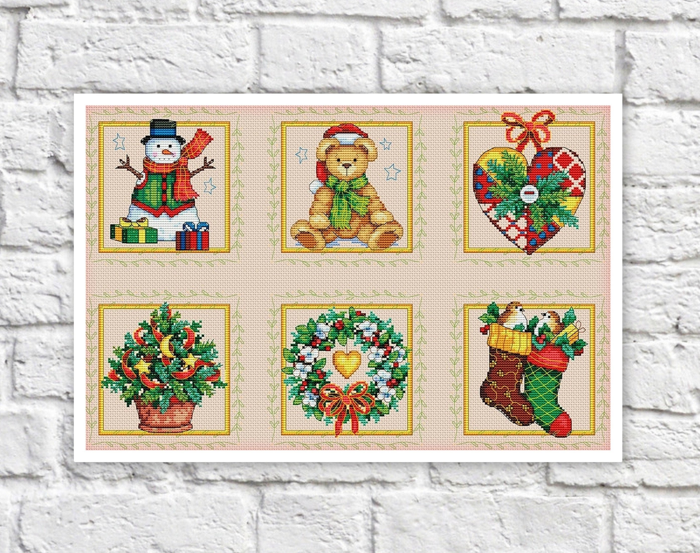 Christmas Cross Stitch Pattern Colorful Art DIY X-stitch Chart ...
