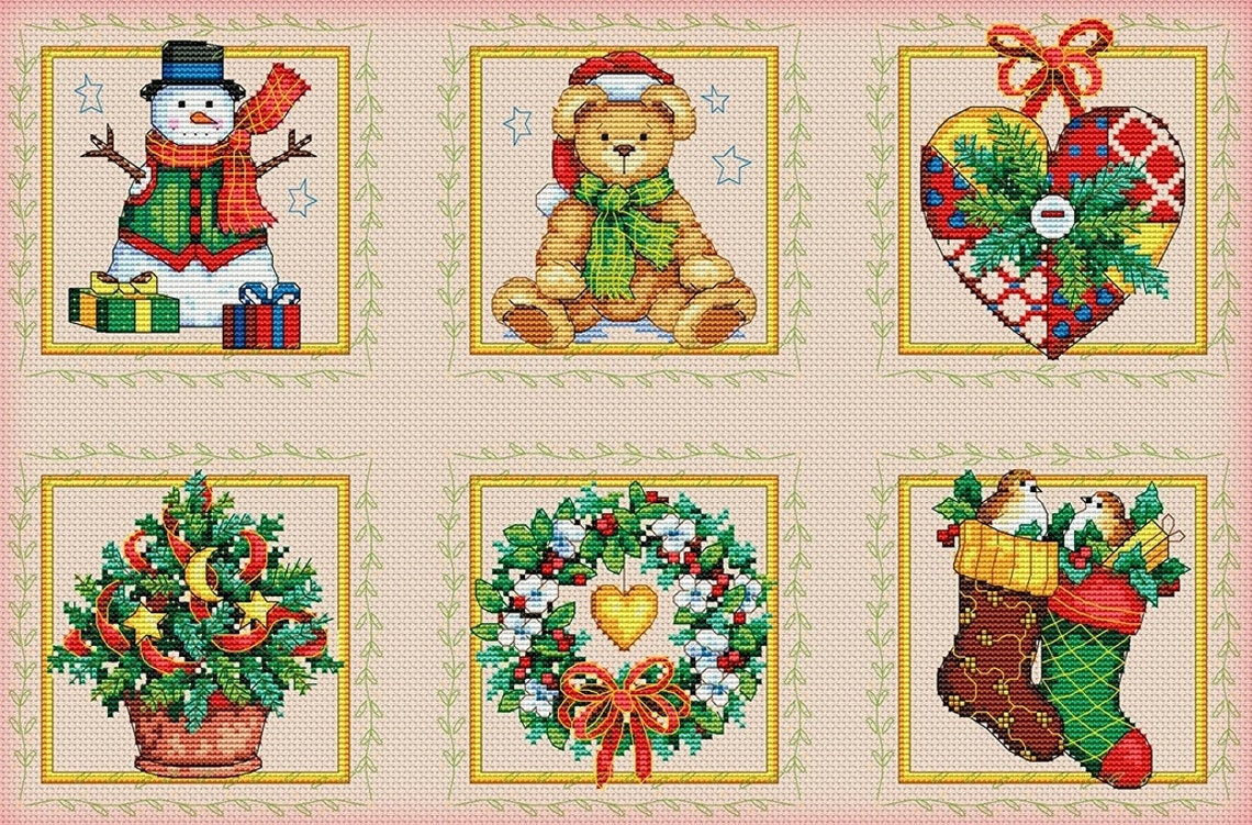 Christmas Cross Stitch Pattern Colorful Art DIY X-stitch Chart ...