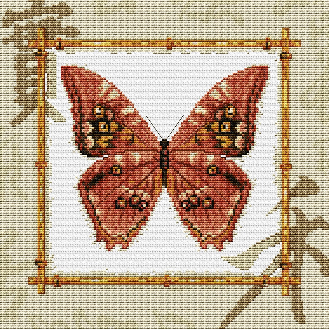 Butterfly Cross Stitch Pattern Colorful Art DIY X-stitch Chart ...