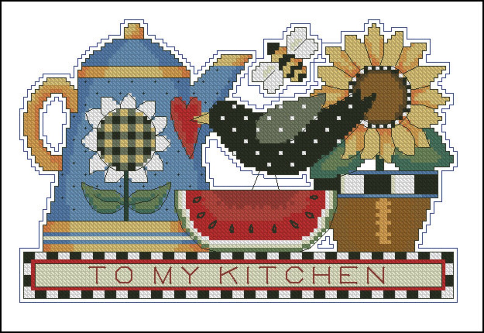 Kitchen Cross Stitch Pattern Garden Colorful Art DIY X-stitch | Etsy