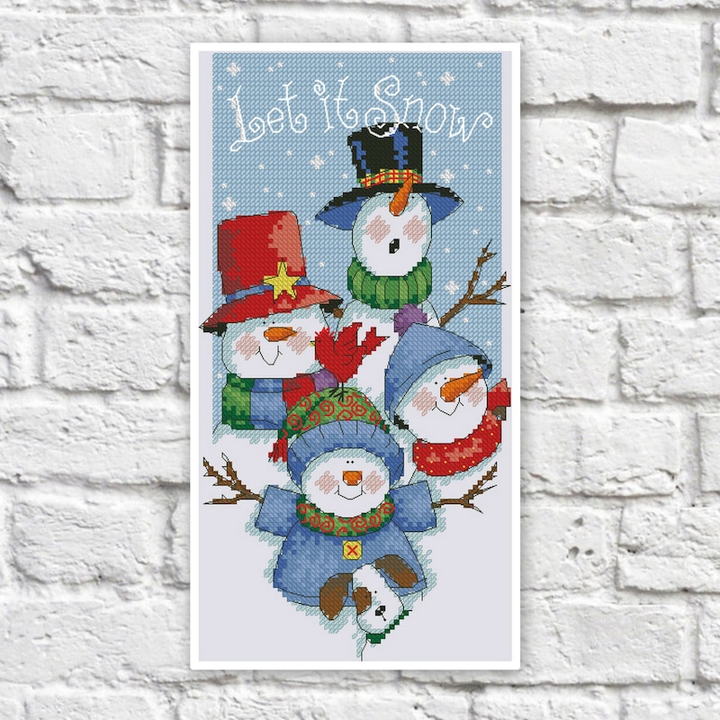 Snowmen Cross Stitch - Etsy