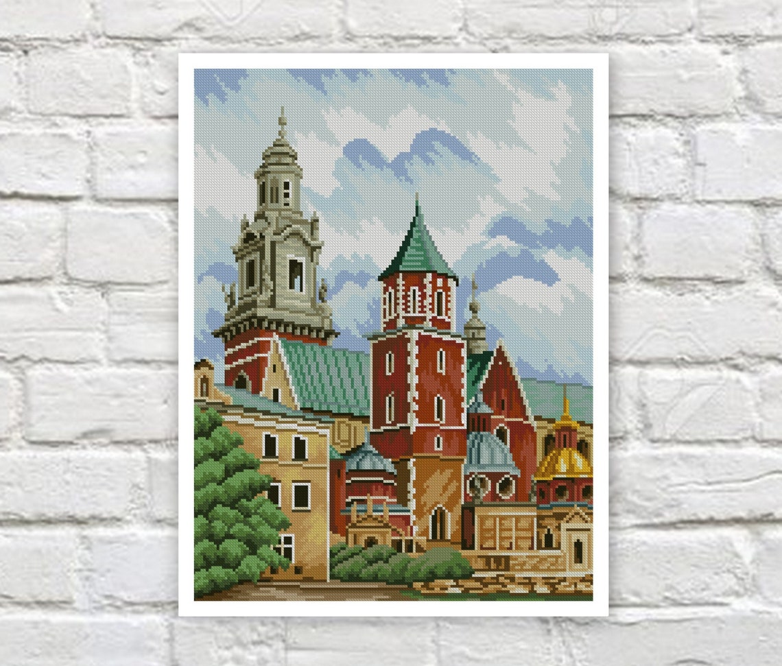 Europe City Cross Stitch Pattern Landscape Counted PDF X-stitch Chart ...