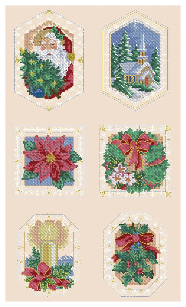 Christmas Ornament Cross Stitch Pattern Colorful Art DIY X-stitch ...