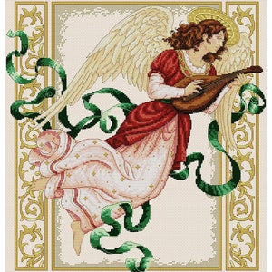 Angel Cross Stitch Pattern Decor Colorful Art DIY X-stitch Chart ...