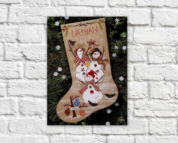 Christmas Stocking Cross Stitch Pattern Colorful Art DIY | Etsy