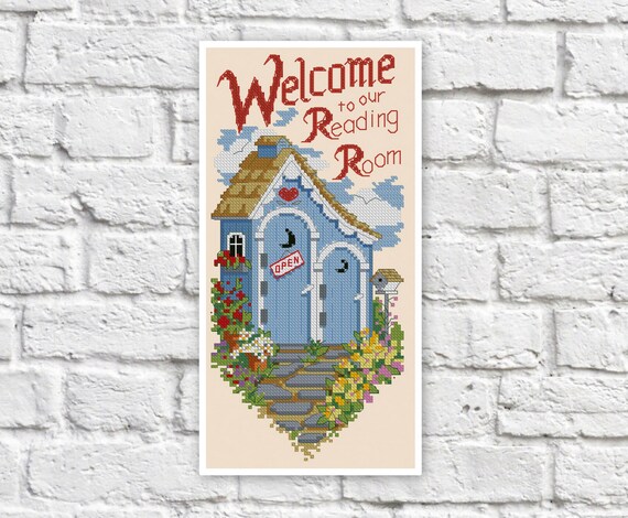 Welcome Cross Stitch Pattern Banner Colorful Art DIY X-stitch | Etsy