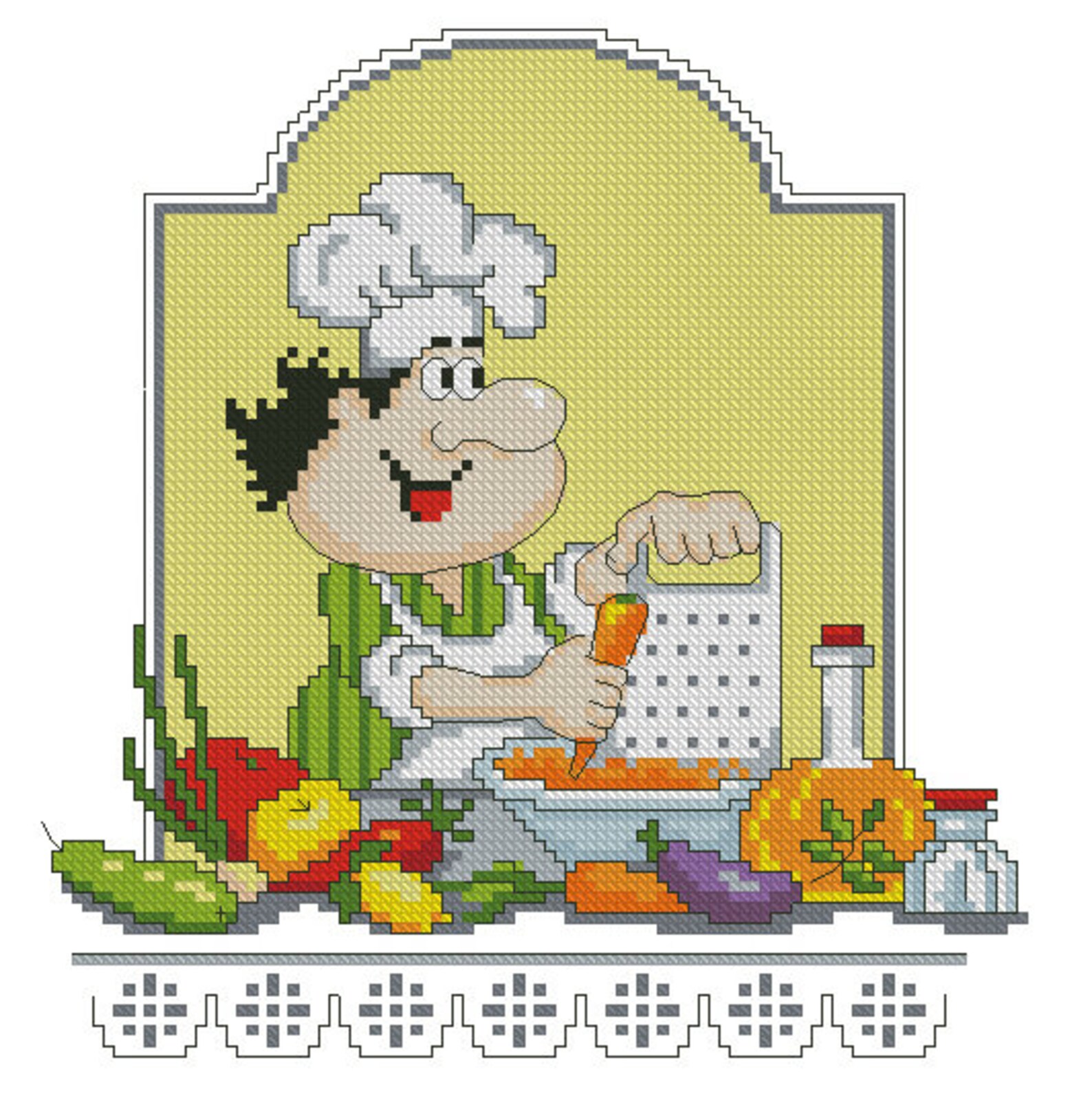 Cook Cross Stitch Pattern Kitchen Colorful Art DIY X-stitch Chart ...