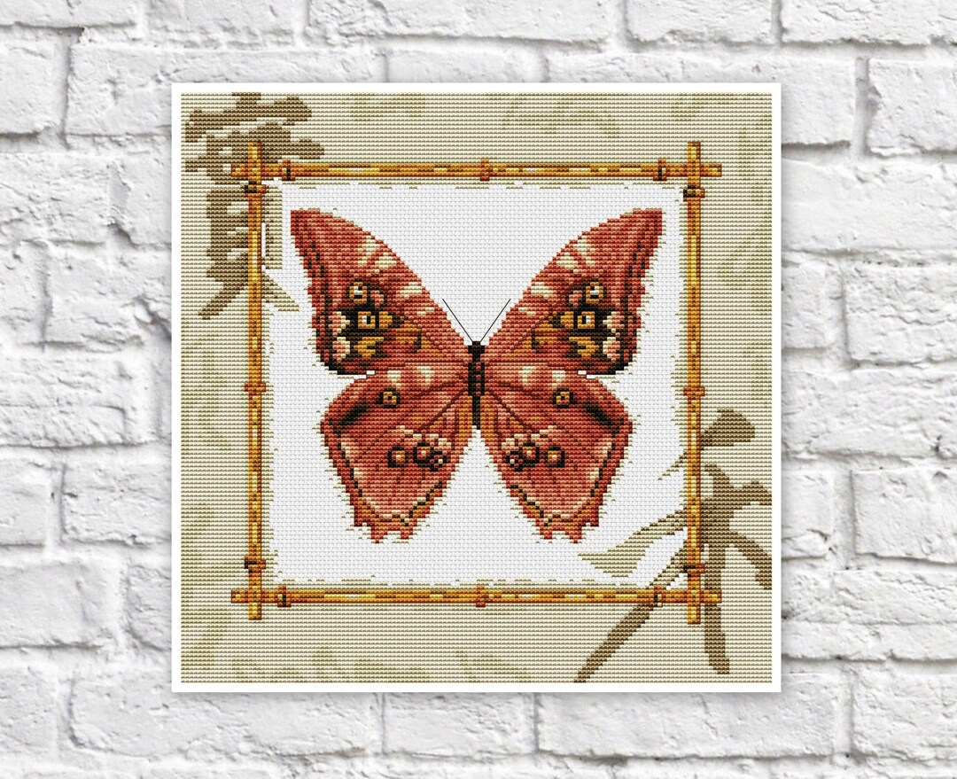 Butterfly Cross Stitch Pattern Colorful Art DIY X-stitch Chart ...