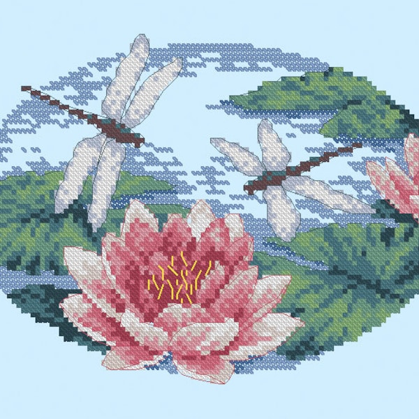 Lotus Cross Stitch - Etsy