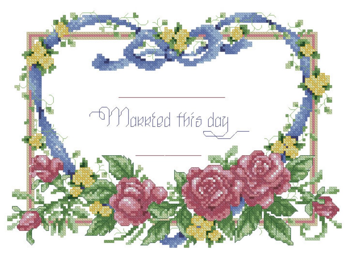 Wedding Cross Stitch Pattern Anniversary Colorful Art DIY - Etsy