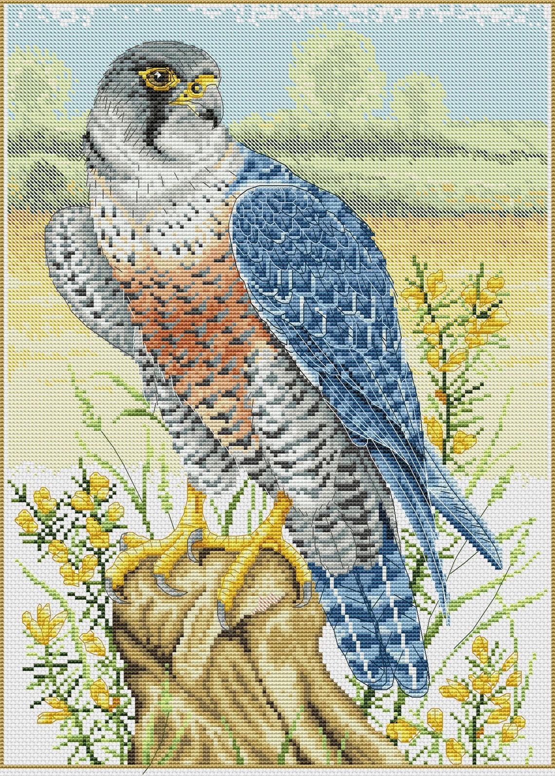 Eagle Cross Stitch Pattern Birds Colorful Art DIY X-stitch Chart ...