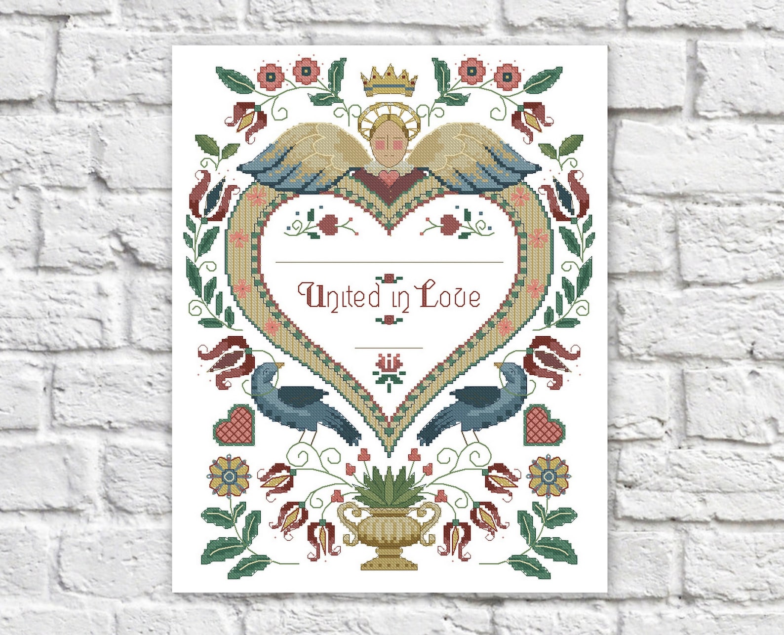 Wedding Sampler Cross Stitch Pattern Colorful Art DIY X-stitch - Etsy