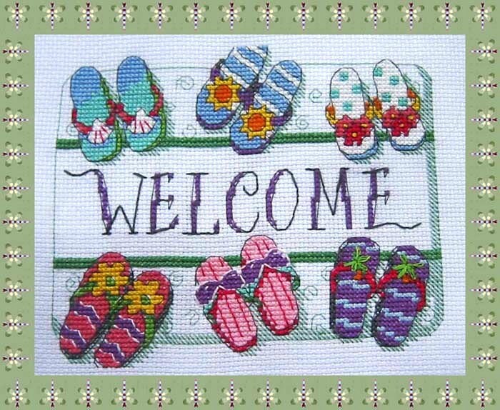 Welcome Cross Stitch Pattern Colorful Art DIY X-stitch Chart ...