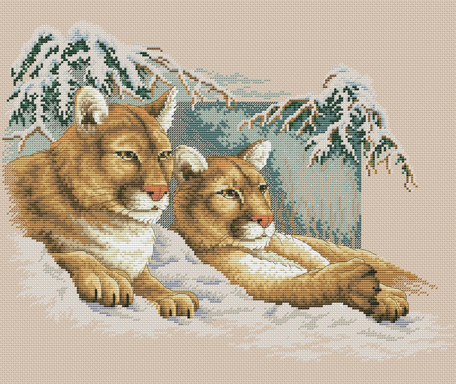 Forest Animals Cross Stitch Pattern Colorful Art DIY X-stitch ...