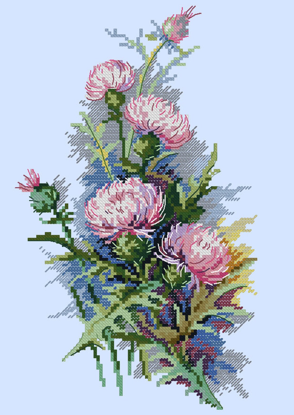 Wildflowers Cross Stitch Pattern Bouquet Flowers Cross Stitch | Etsy