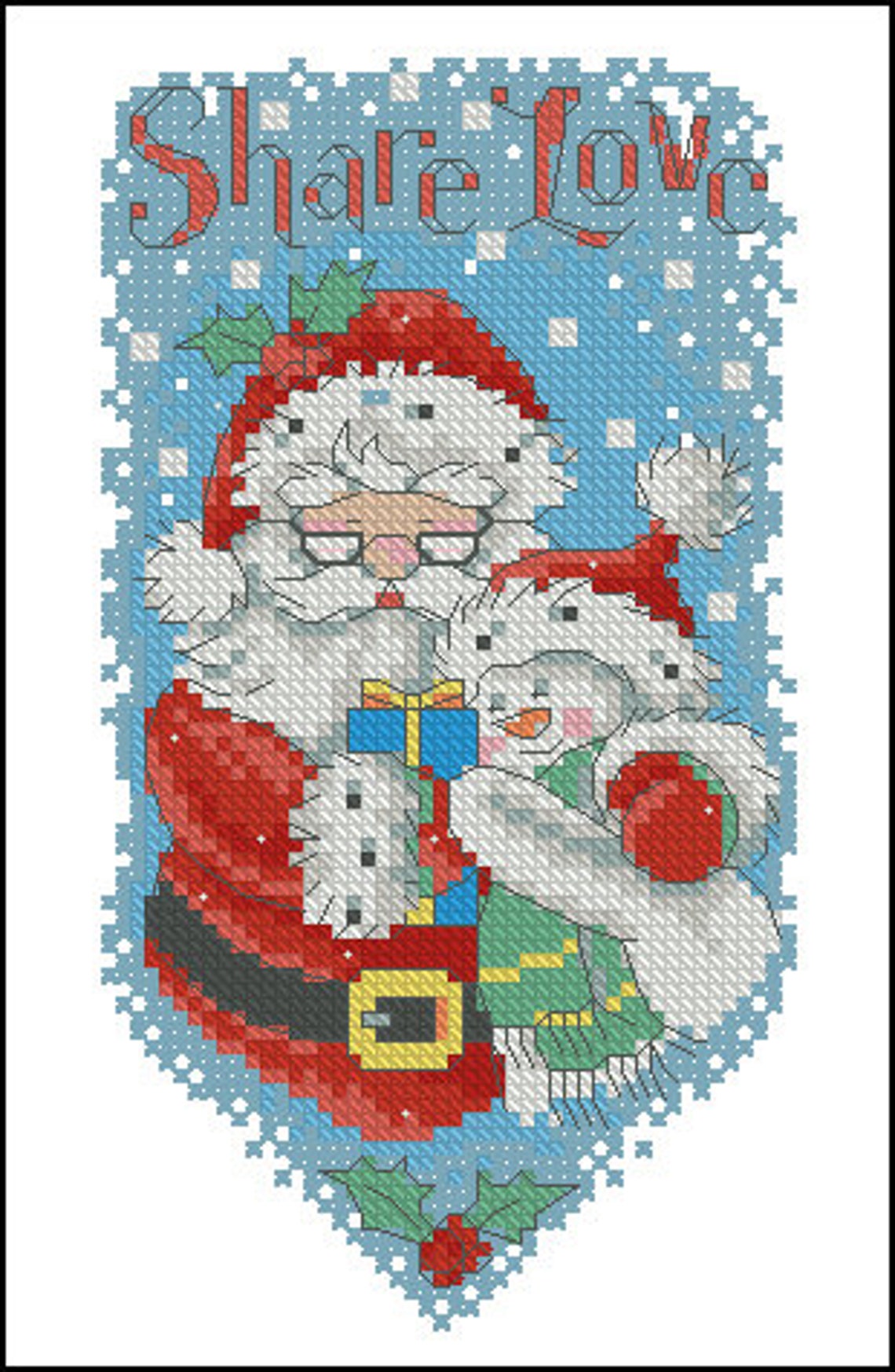 Christmas Santa Cross Stitch Pattern Colorful Art DIY X-stitch - Etsy