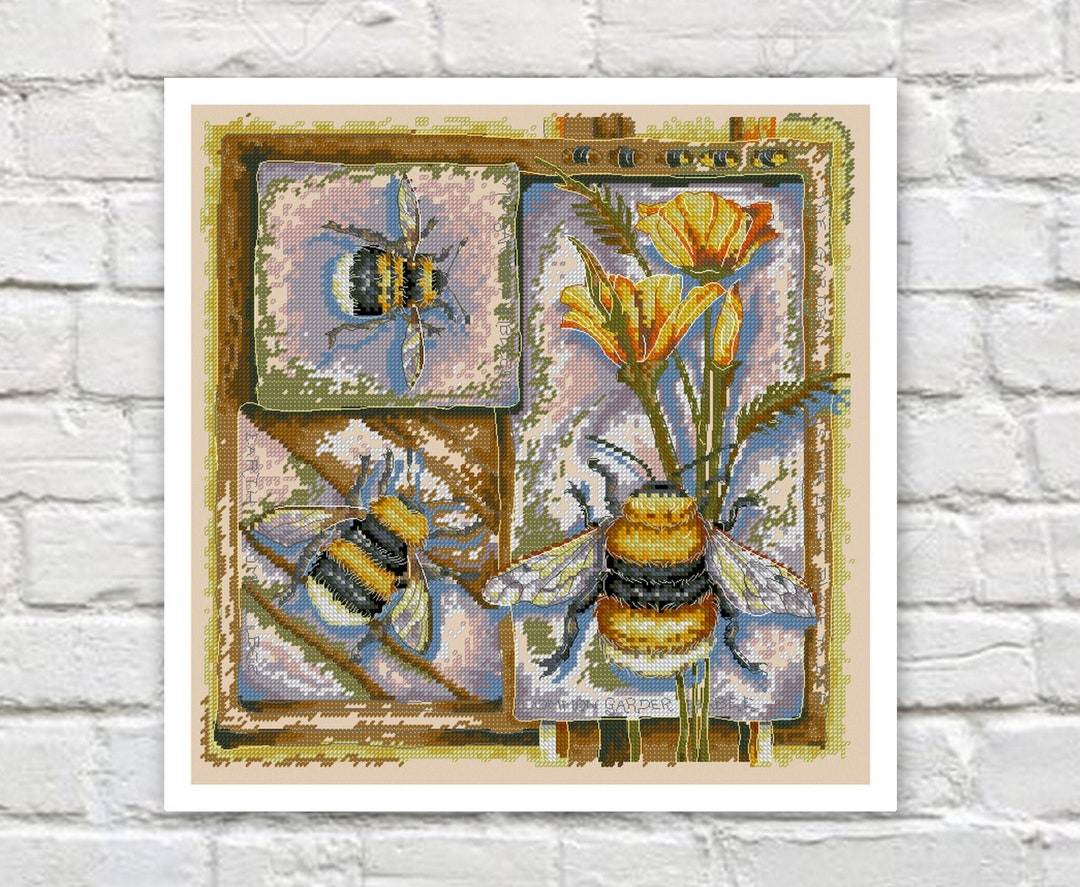 Bee Cross Stitch Pattern Insects Sampler Cross Stitch Counted PDF X ...