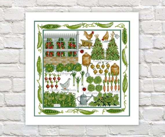 Vegetables Cross Stitch Pattern Kitchen Cross Stitch Garden - Etsy