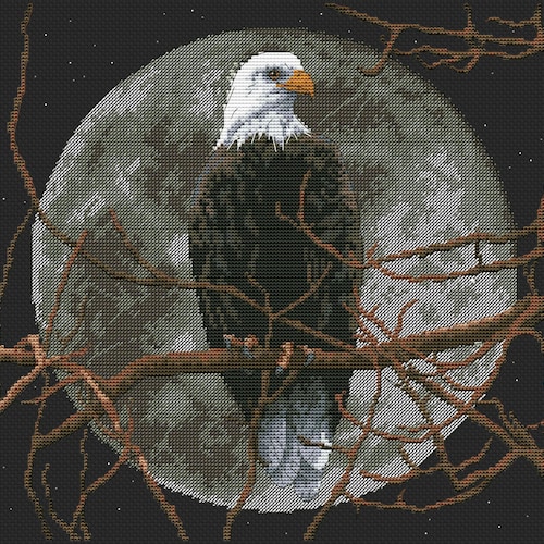 Eagle Cross Stitch Pattern Bald Eagle Colorful X-stitch Chart - Etsy
