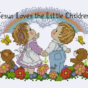 Children Cross Stitch Pattern Colorful Art DIY X-stitch Chart - Etsy