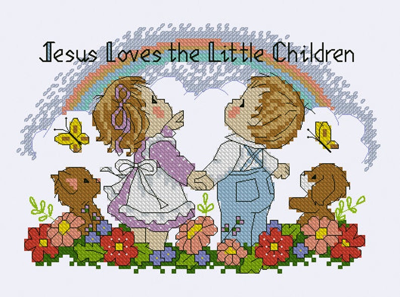 Children Cross Stitch Pattern Colorful Art DIY X-stitch Chart ...