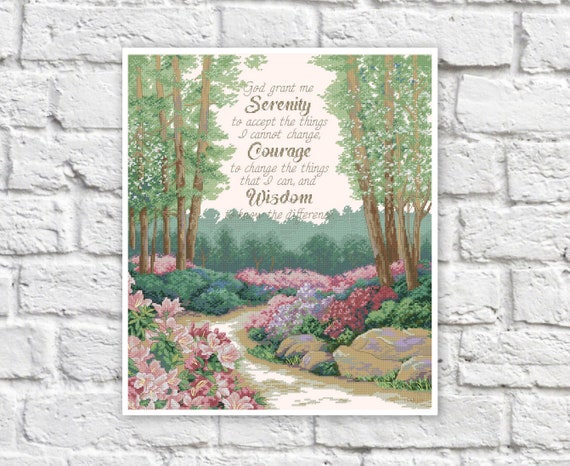 Garden Cross Stitch Pattern Landscape Colorful Art DIY | Etsy