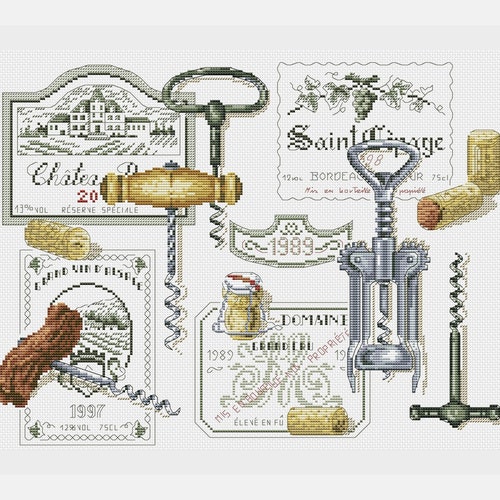 Kitchen Sampler Cross Stitch Pattern Wine Sampler Colorful Art - Etsy