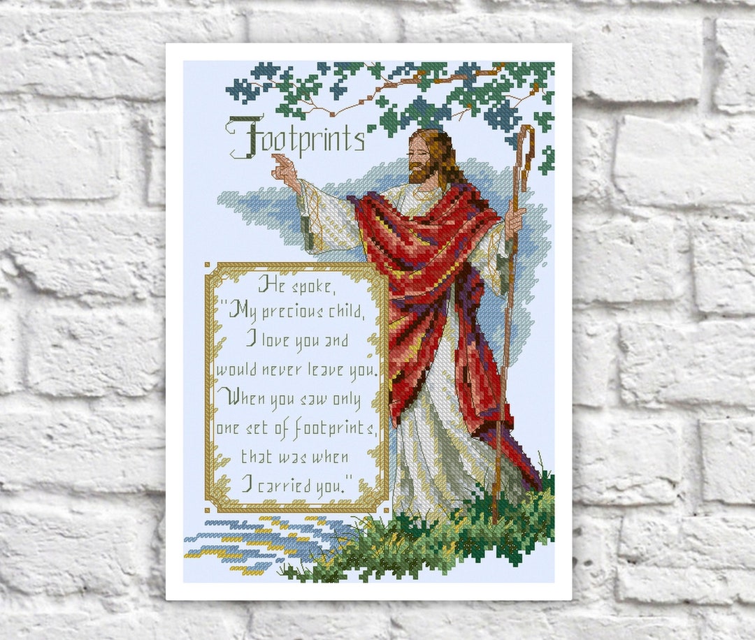 Religious Cross Stitch Pattern Colorful Art DIY X-stitch Chart ...