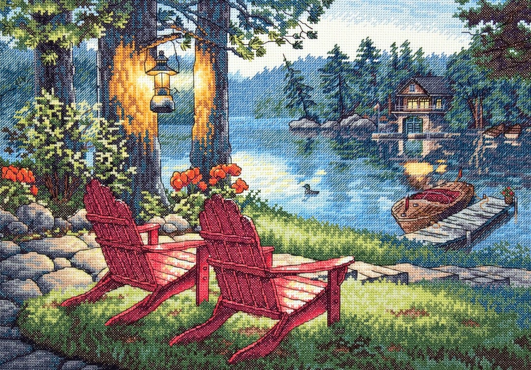 Nature Cross Stitch Pattern Forest Colorful Art DIY X-stitch ...