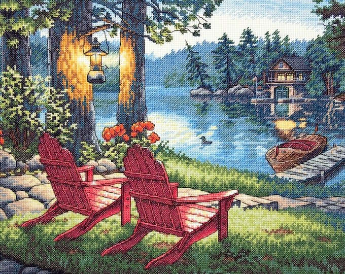 Garden Cross Stitch Pattern Colorful Art DIY X-stitch Chart Needlepoint ...