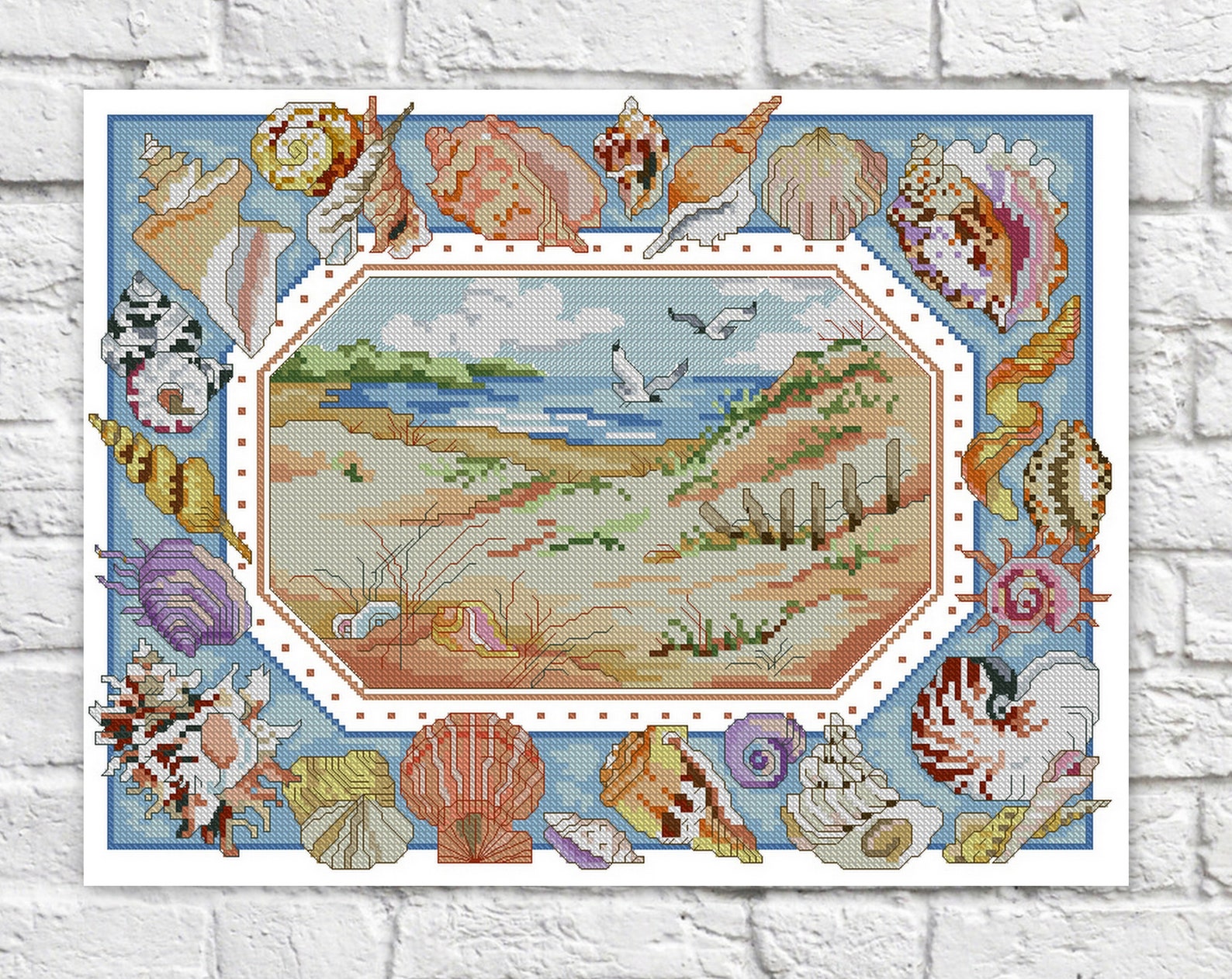 Sea Life Cross Stitch Pattern Colorful Art DIY X-stitch Chart ...